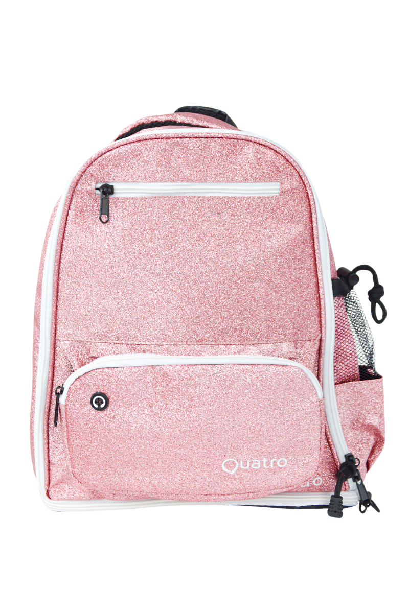 Pink Glitter Backpack by Quatro Gymnastics — Quatro Apparel Inc